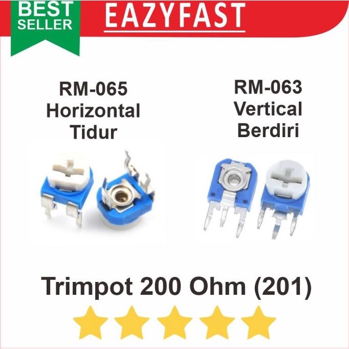 Jual Trimpot 201 R200 R 200 Ohm Potensio Variable Resistor VR Trimmer ...