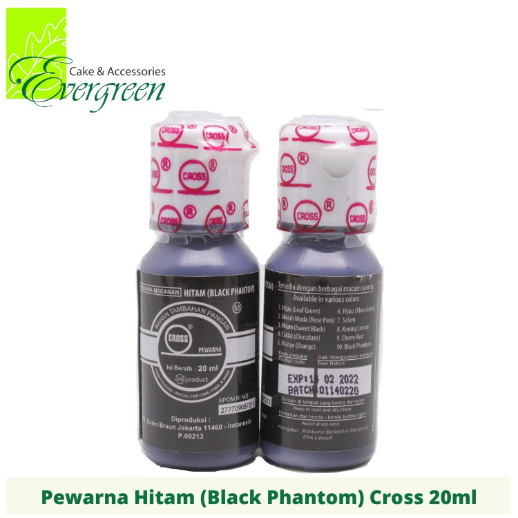 Jual Pewarna Makanan Cross Hitam (Black Phantom) 20ml | Shopee Indonesia