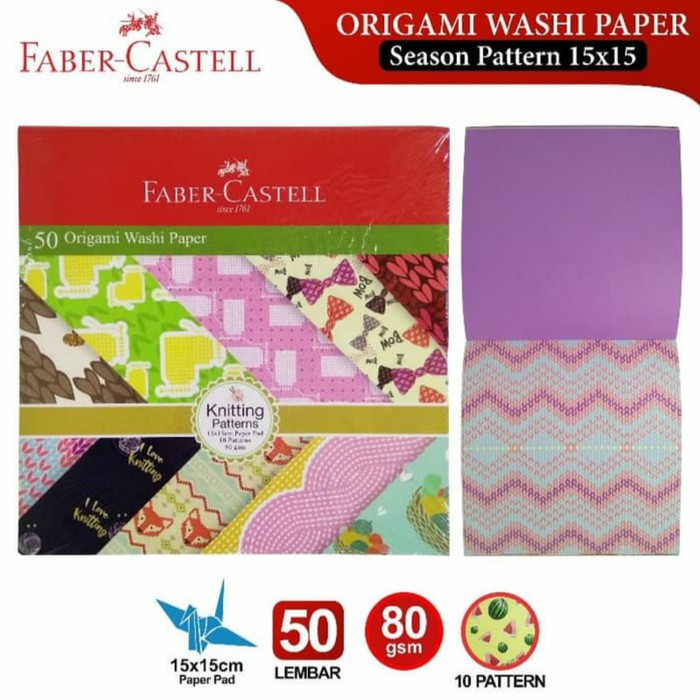 Jual Faber Castell Kertas Origami Washi Paper 15x15 Knitting Patterns ...