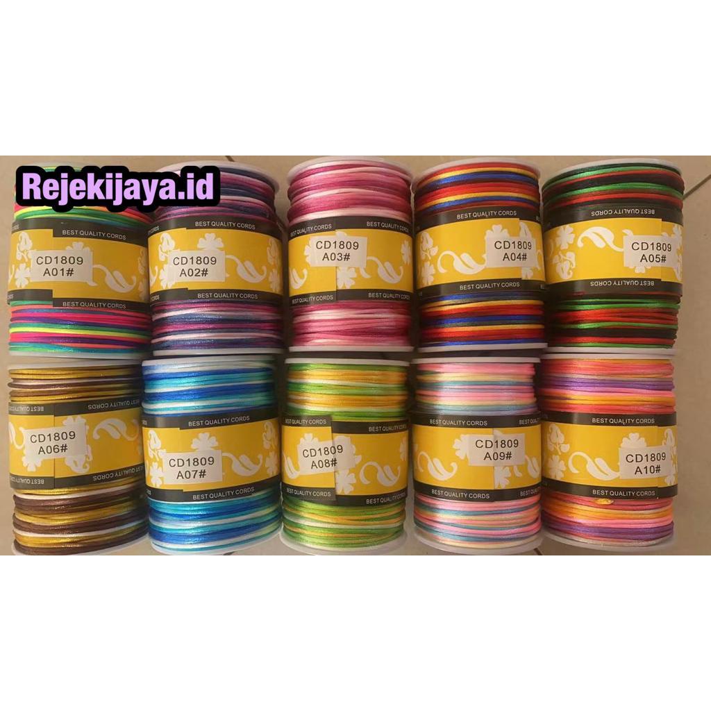 Jual TALI SATIN RAINBOW 2mm ISI 10 METER / RAINBOW SILK SATIN CORD 10 ...