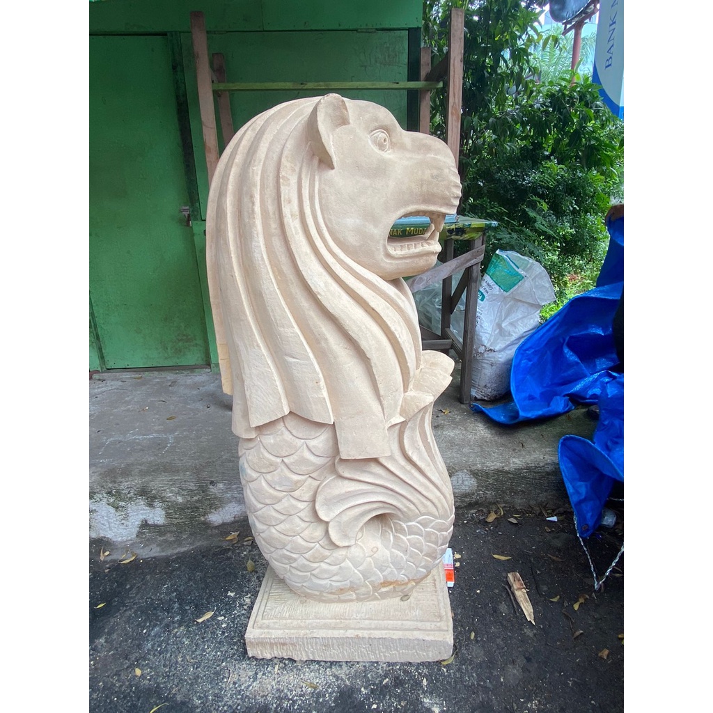 Jual Batu Alam Patung Air Mancur Singa Merlion 100cm | Shopee Indonesia