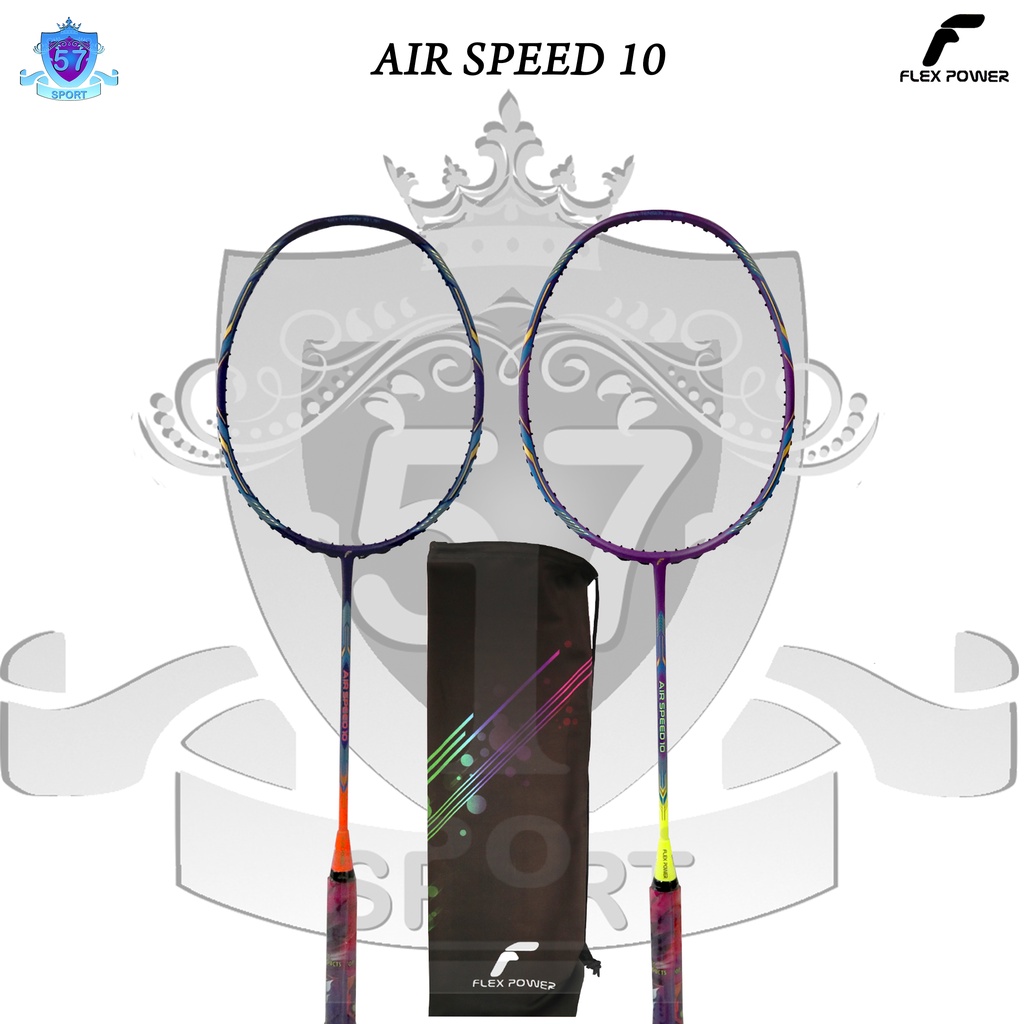 Jual Raket Badminton Flex Power Air Speed 10 Original 33 LBS Bonus Tas ...