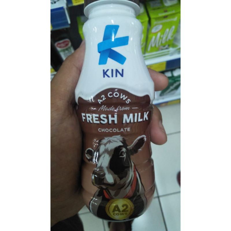 Jual Susu UHT KIN Fresh Milk rasa Chocolate Botol 200 ml | Shopee Indonesia