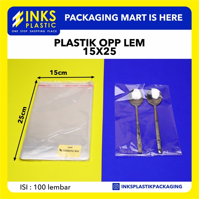 Jual PLASTIK OPP LEM/SEAL 15x25 (100 LEMBAR) | Shopee Indonesia