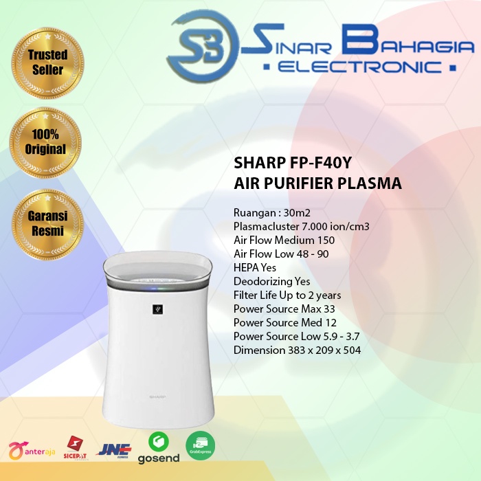 Jual SHARP FP-F40Y AIR PURIFIER PLASMA (NEW) (KHUSUS BANDUNG) | Shopee ...