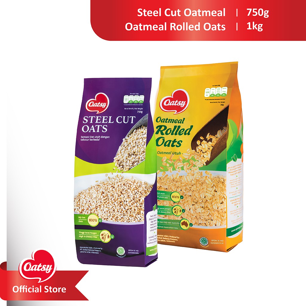 Jual OATSY Special Mix Pack (OATSY Rolled Oats 1kg & OATSY Steel Cut ...