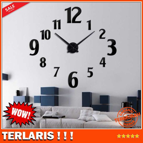 Jual JAM DINDING 3D DIY GIANT WALL CLOCK 100CM DIAMETER - MODEL NUMBER ...