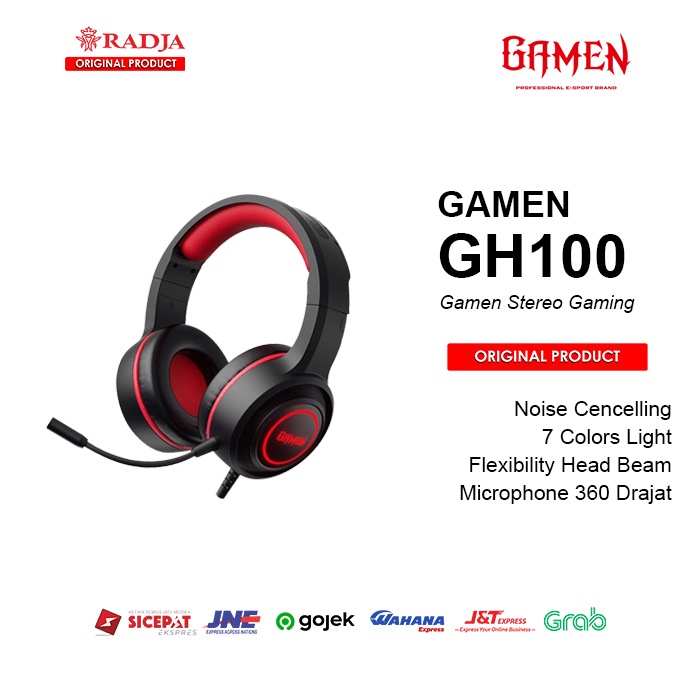 Jual Headset Gaming Headphone For PC Handphone Laptop Gamen GH100 _ ORI ...