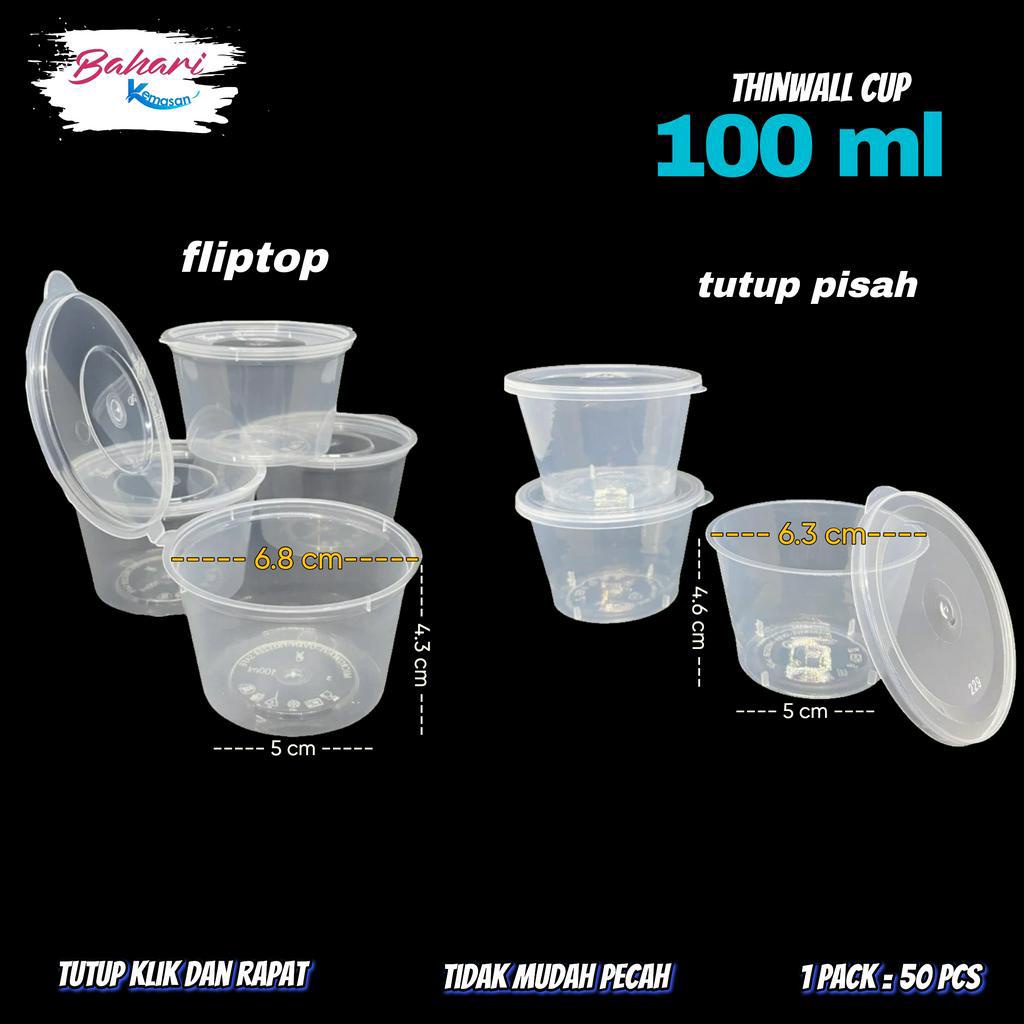 Jual cup thinwall puding pudding bulat mangkok plastik 100ml | Shopee Indonesia