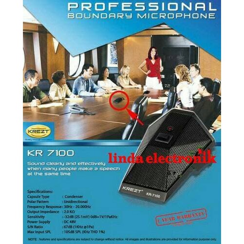 Jual MICROPHONE RUANG RAPAT KREZT KR 7100 BOUNDARY CONDENSOR kr7100 ...
