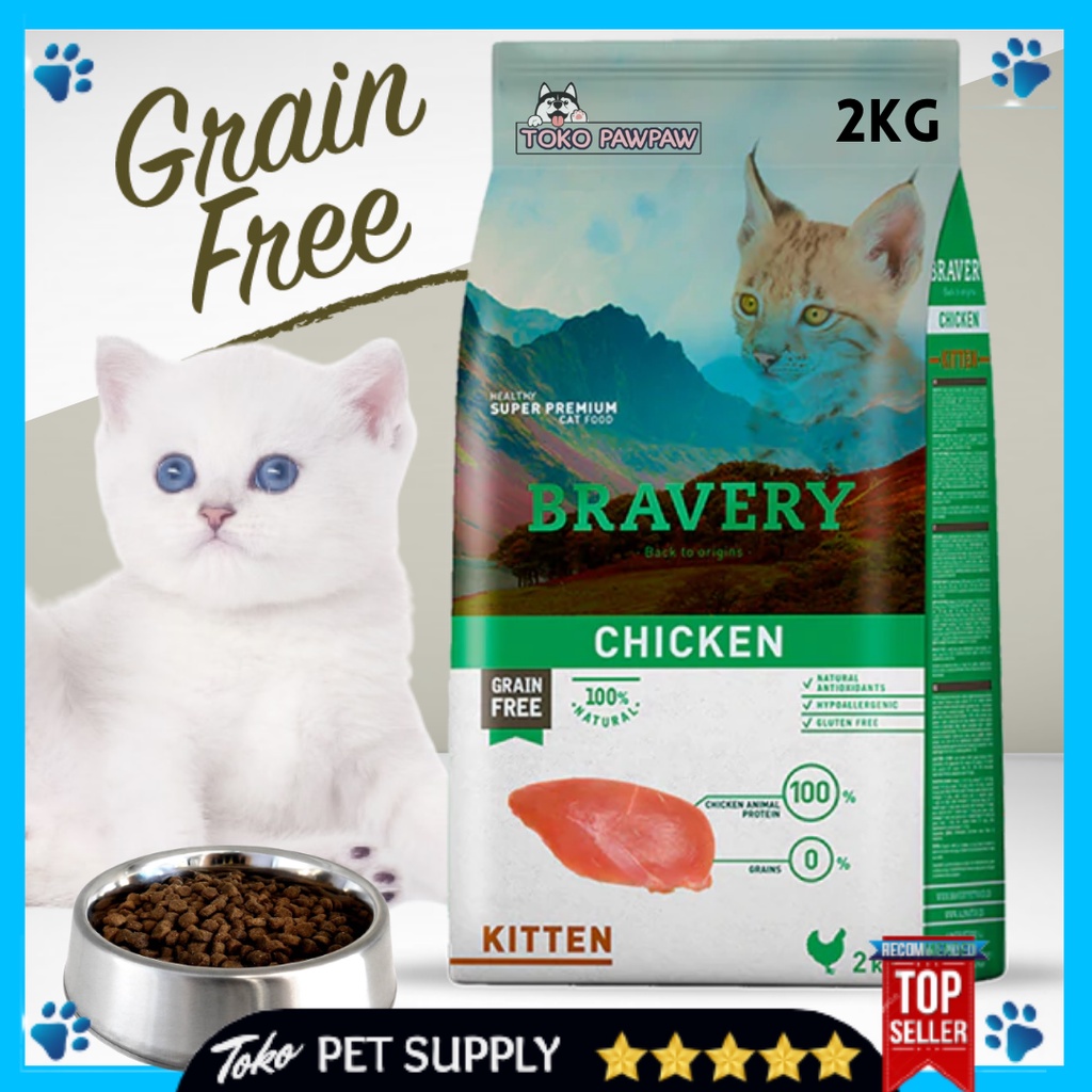 Jual BRAVERY KITTEN 2KG MAKANAN PAKAN ANAK KUCING KITTEN CAT FOOd ...