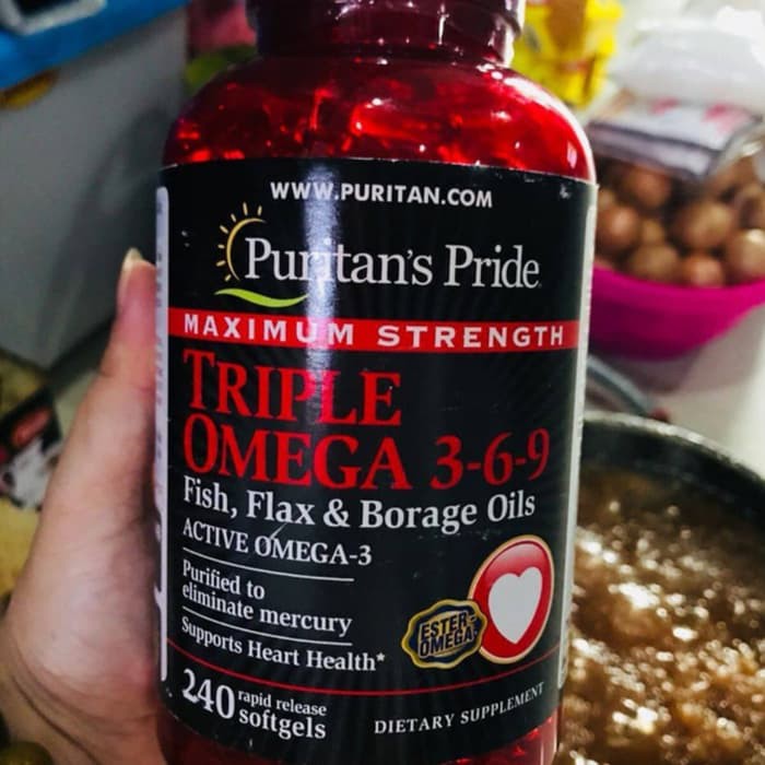Jual puritan puritan's pride triple omega 3 369 fish flax borage oil 240 omg | Shopee Indonesia