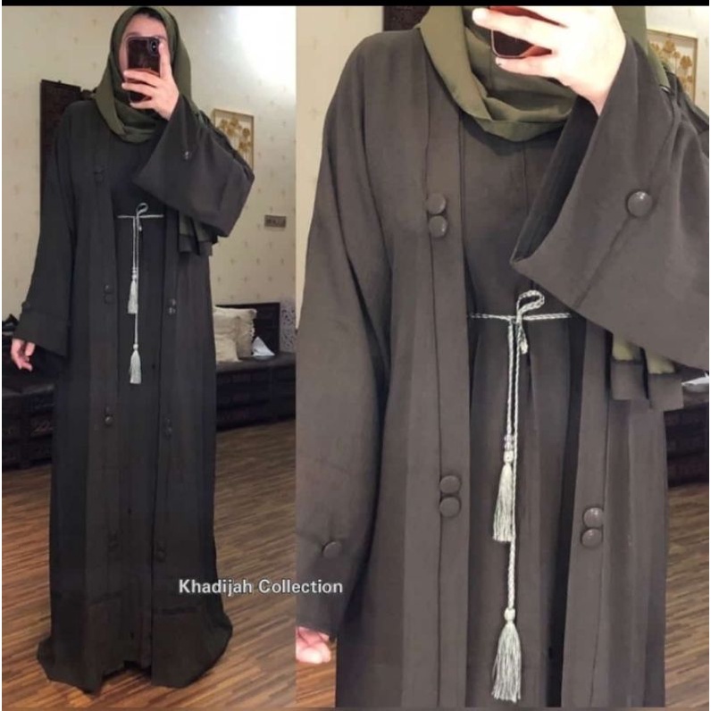Jual SPESIAL ABAYA KOMBINASI. ABAYA KOMBINASI KANCING BY KHADIJAH ...