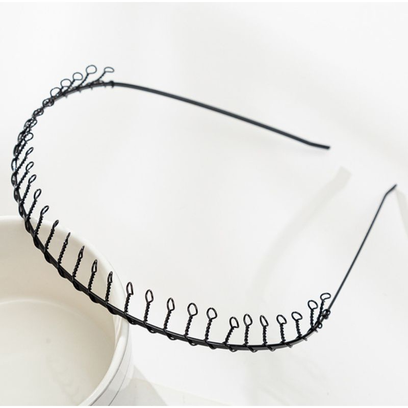 Jual Bando Kawat Pria Dan Wanita Spiral Elastis Black Only | Shopee ...