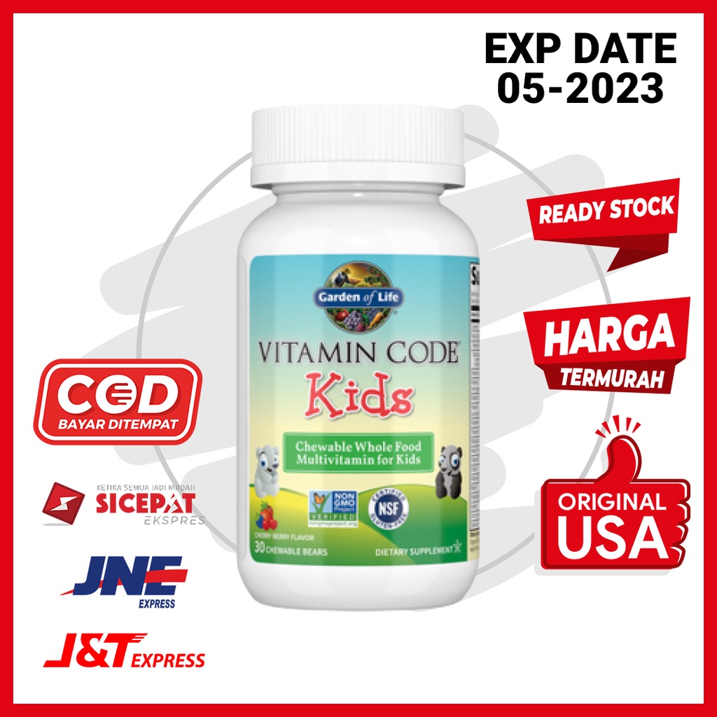 Jual GARDEN OF LIFE Multivitamin Vitamin Anak Code Kids Cherry Berry 30 ...