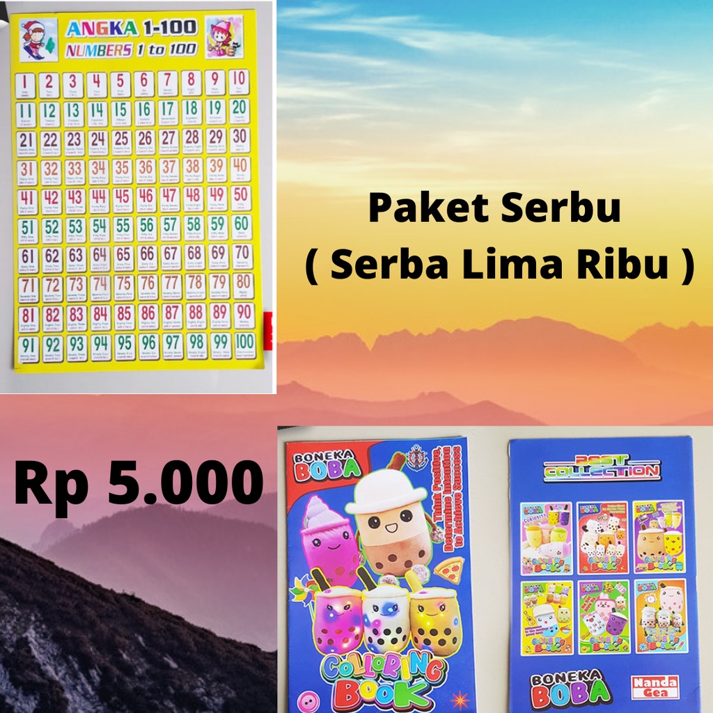 Jual Poster Angka 1 - 100 & Coloring Book 2 in 1 Boba | Shopee Indonesia