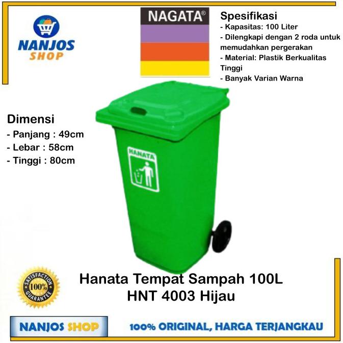 Jual Hanata Tong Tempat Sampah Dustbin Roda Gerobak Hnt4002 100 Liter Hijau | Shopee Indonesia