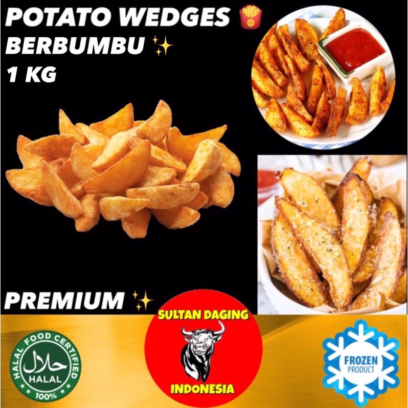 Jual KENTANG WEDGES 1 KG BERBUMBU/ KENTANG WEDGES FROZEN/ KENTANG MCD ...