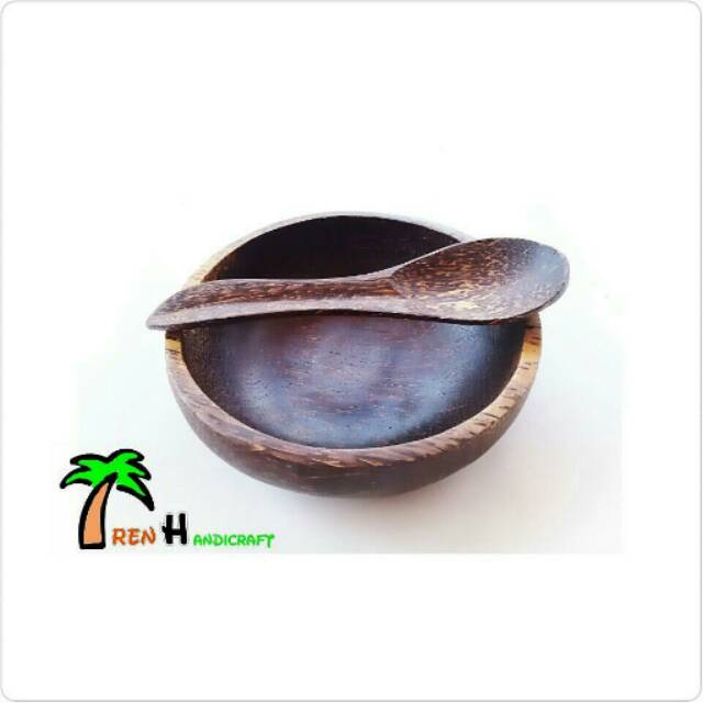 Jual ARENHANDICRAFT mangkok 15cm + sendok bebek kayu aren | Shopee ...