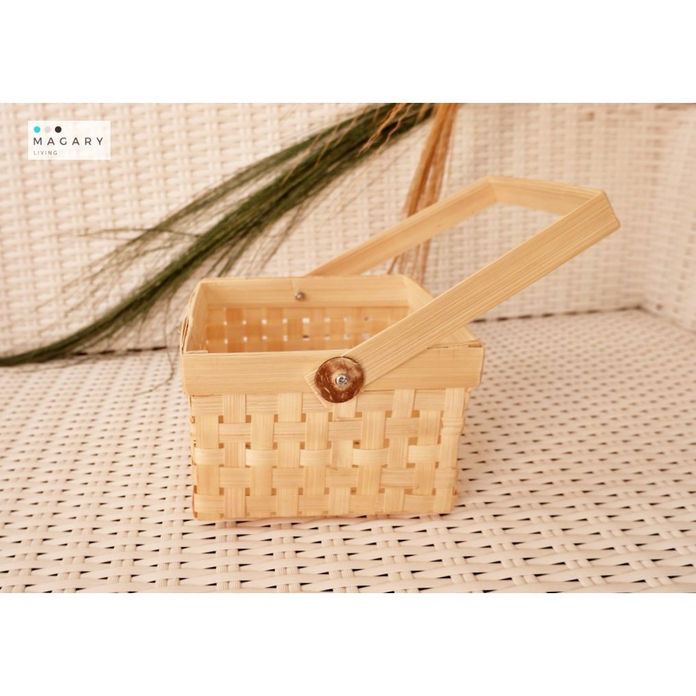 Jual Rosi Bamboo Mini Box Handle - kotak bambu - anyaman bambu - tas ...