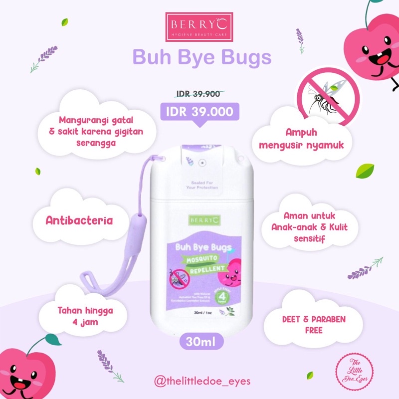 Jual BerryC Berry C Buh Bye Bugs semprotan anti nyamuk & serangga | Shopee Indonesia