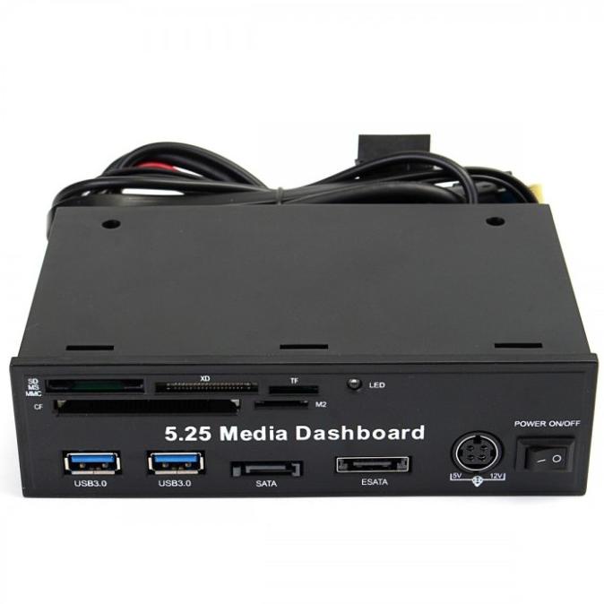 Jual Multifunctional Front Panel Media Dashboard 5.25 eSATA USB 3.0 ...