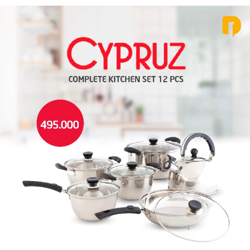 Jual Panci Stainless Cypruz Complete Kitchen Set 12 Pcs | Shopee Indonesia
