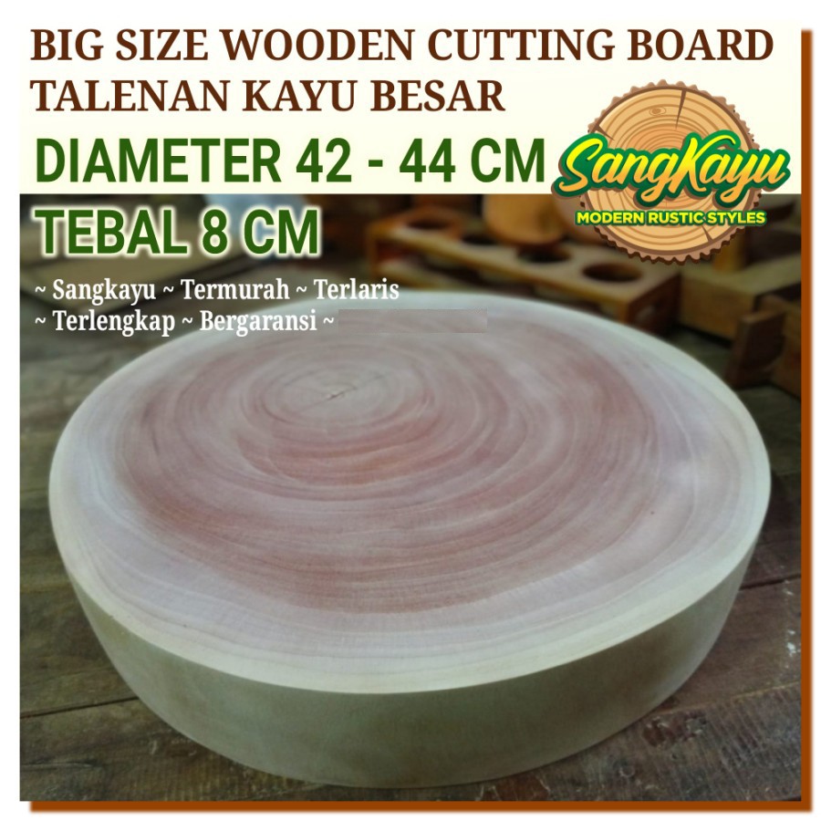 Jual SangKayu Talenan Besar Tebal Kayu 42-44-8 cm Talenan Daging Big ...