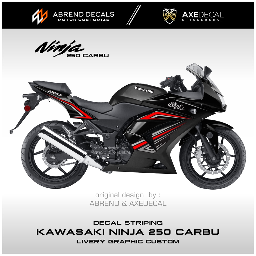 Jual Striping Ninja 250 Karbu Grafis Simpel / Stiker Motor Kawasaki Ninja Carbu Design Custom ...