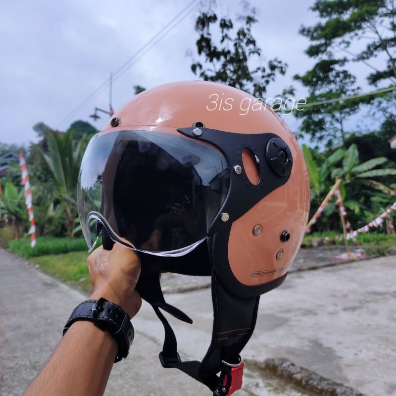Jual HELM BOGO RETRO PILOT FULL LEHER SNI ORIGINAL | Shopee Indonesia