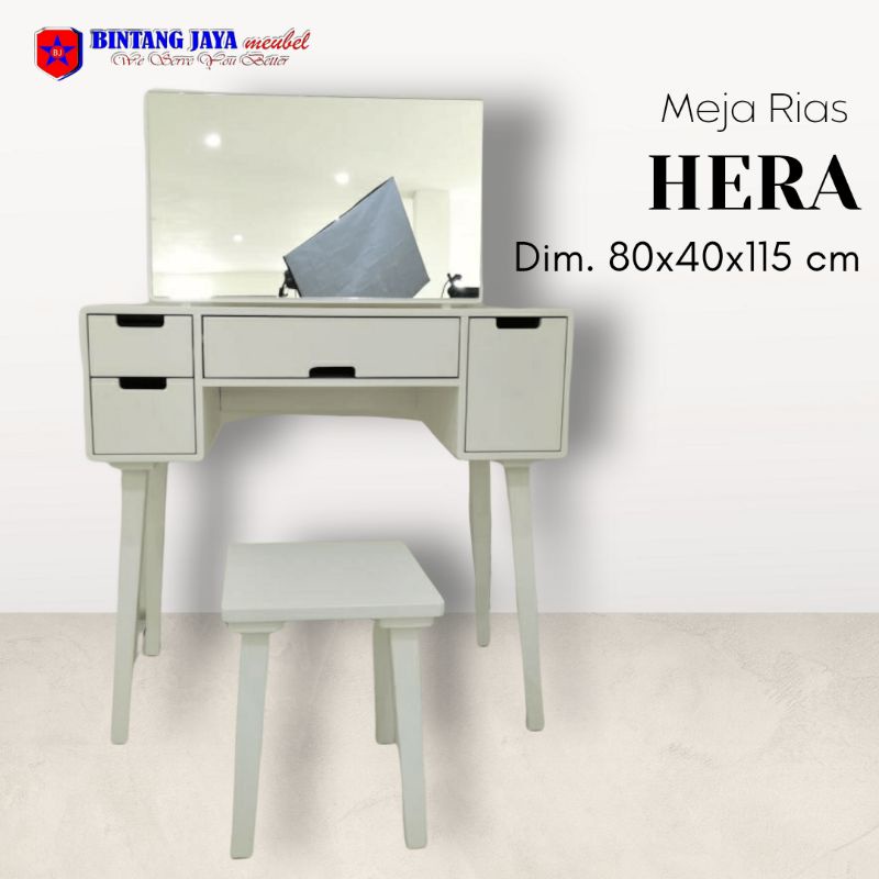 Jual Meja Rias, Meja kecantikan, Meja MakeUp Hera Putih Minimalis ...