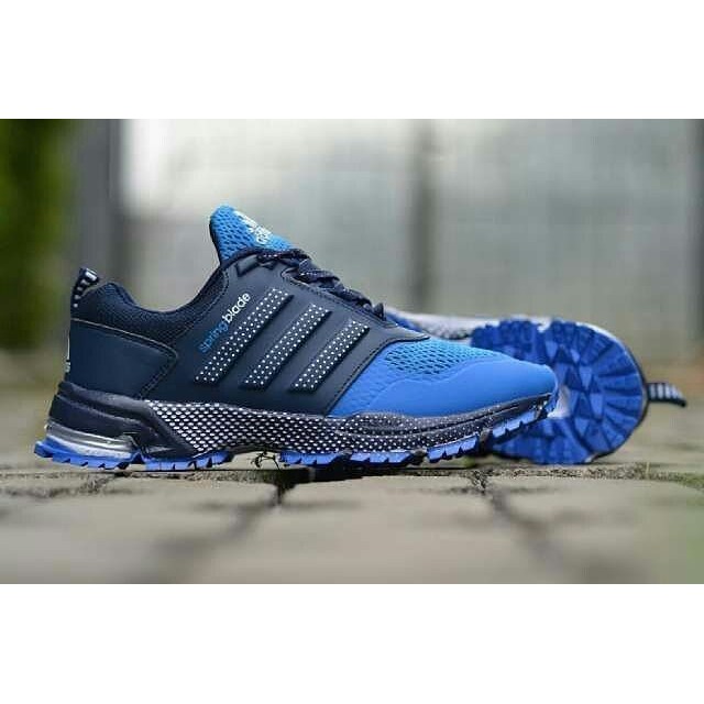 Jual sepatu sport adidas springblade made in vietnam combi hitam biru ...