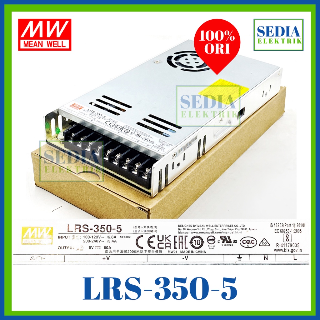 Jual Meanwell Power Supply LRS-350-5 LRS 350 5 LRS350 5 LRS3505 | Shopee Indonesia