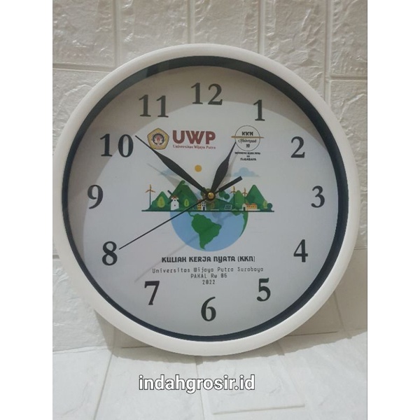 Jual jam dinding custom ukuran m5 mesin jam sweep, ring tebal minimalis ...