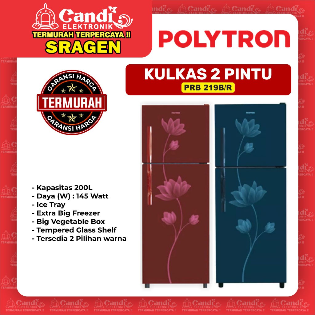 Jual POLYTRON Lemari Es 2 Pintu 200L - PRB 219B/R | Shopee Indonesia