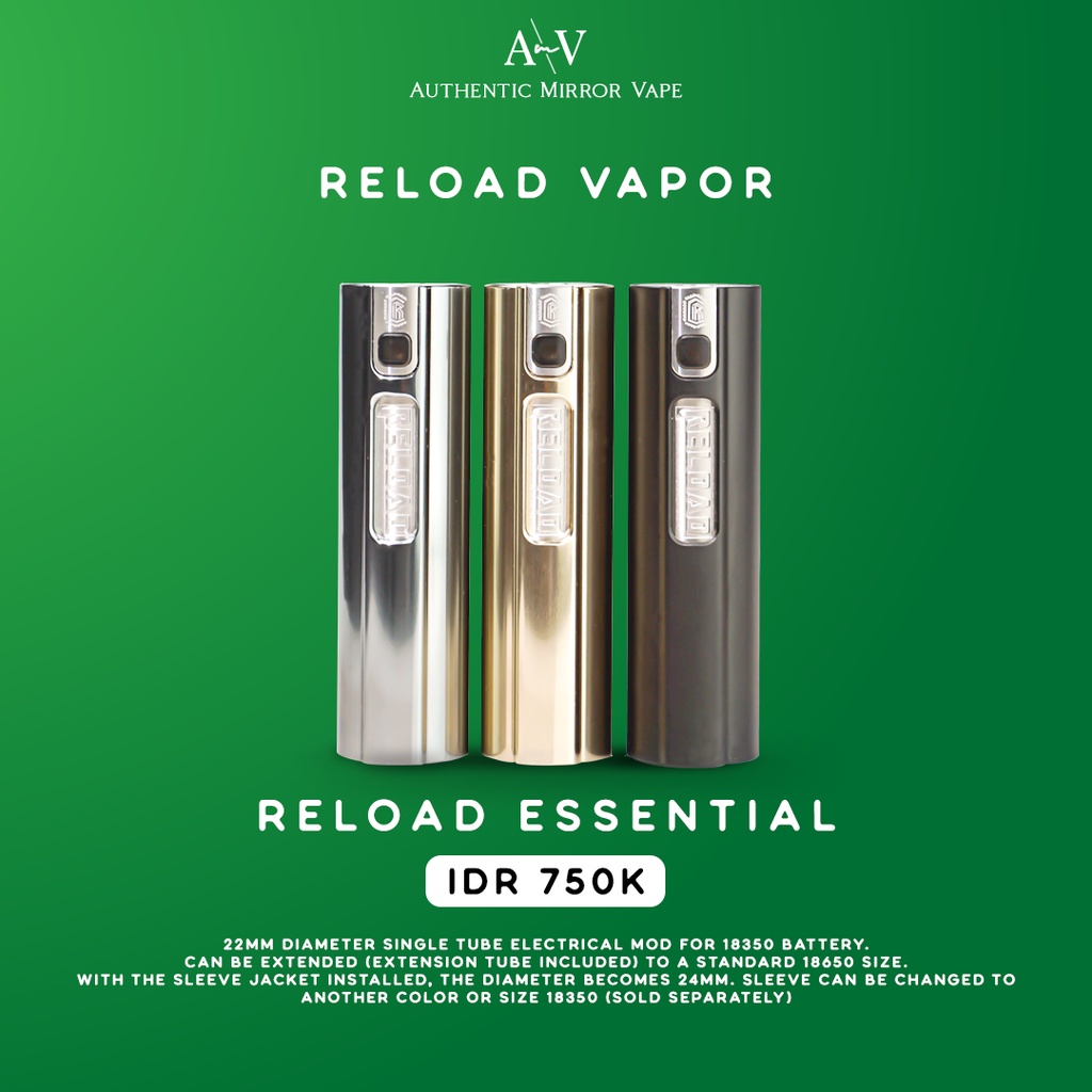 Jual Reload Essential Mod 18350/18650 Tube Mod by Reload Vapor USA - AT ...