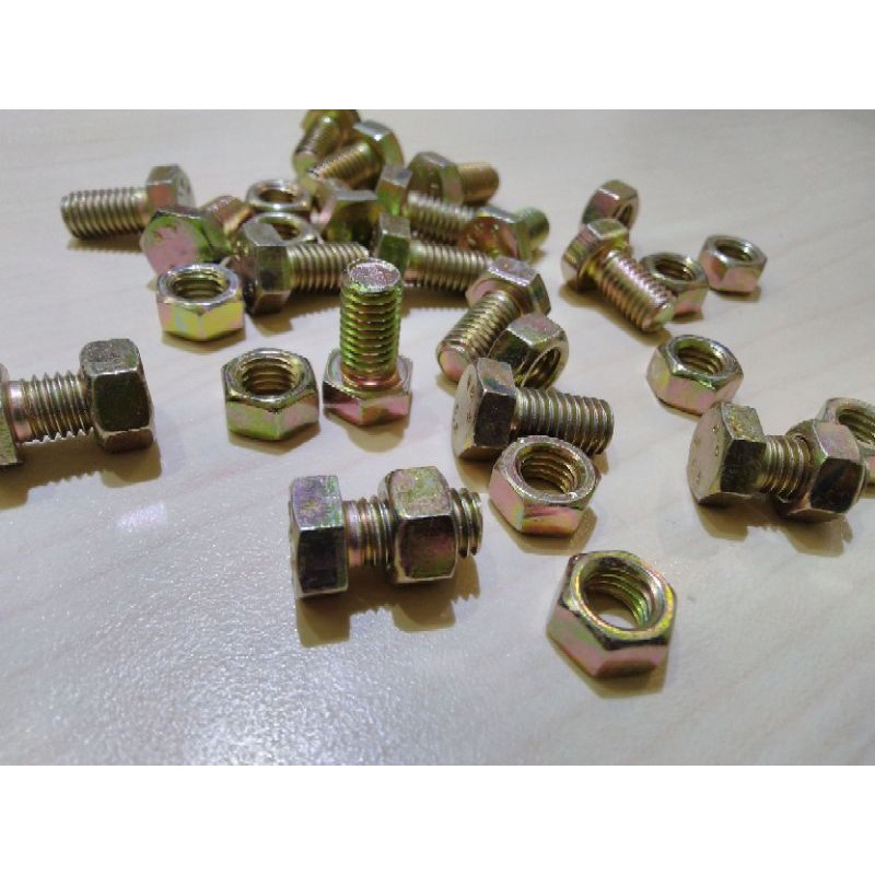 Jual Baut Mur M8x15 Kuning / Baut Besi Siku Lubang | Shopee Indonesia
