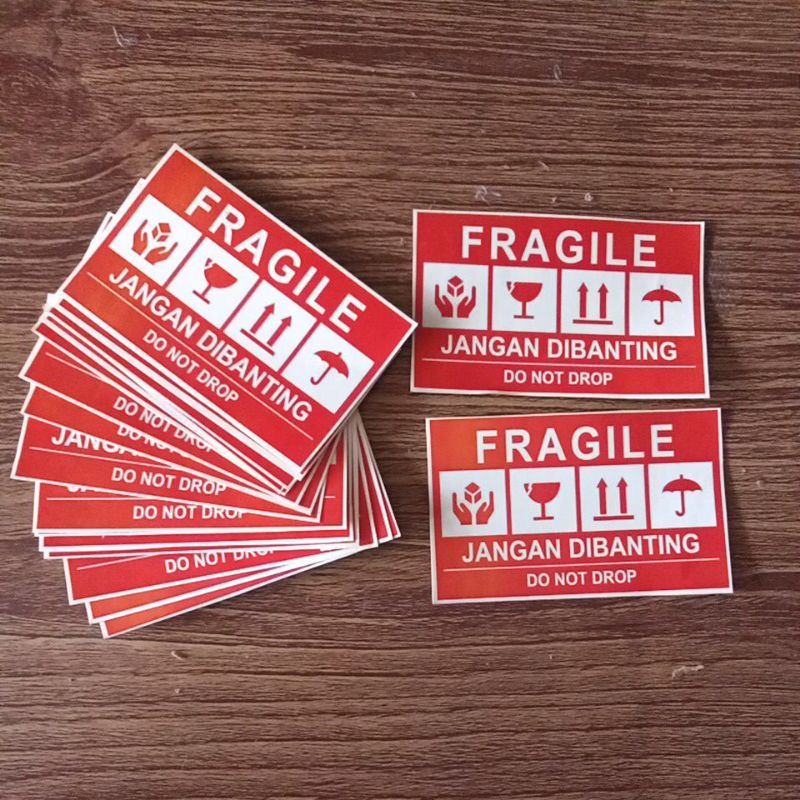 Jual Sticker Fragile ECER Stiker pengiriman jangan dibanting | Shopee ...