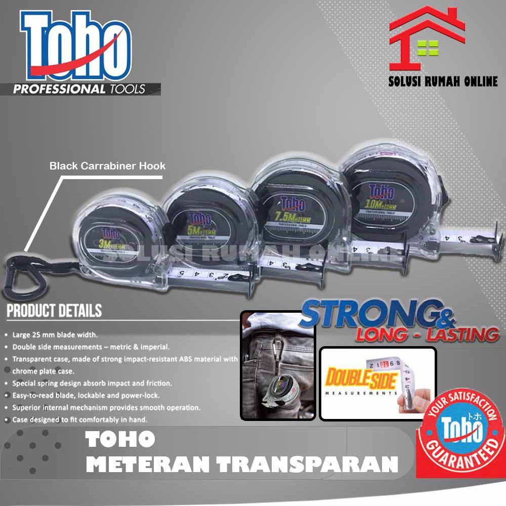 Jual Meteran Transparan TOHO 3 5 7,5 10 m / Dua Sisi Double Side Measuring | Shopee Indonesia