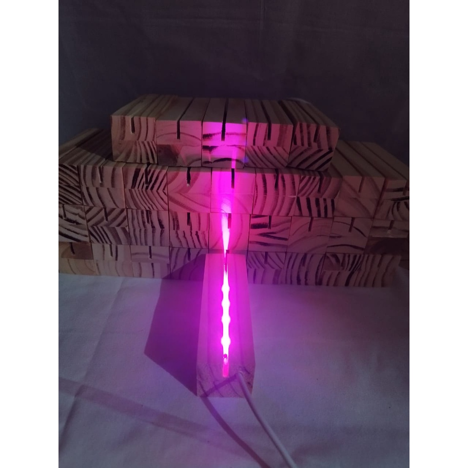 Jual grosir standing kayu acrilik holder A5/Stand kayu led/Tatakan ...