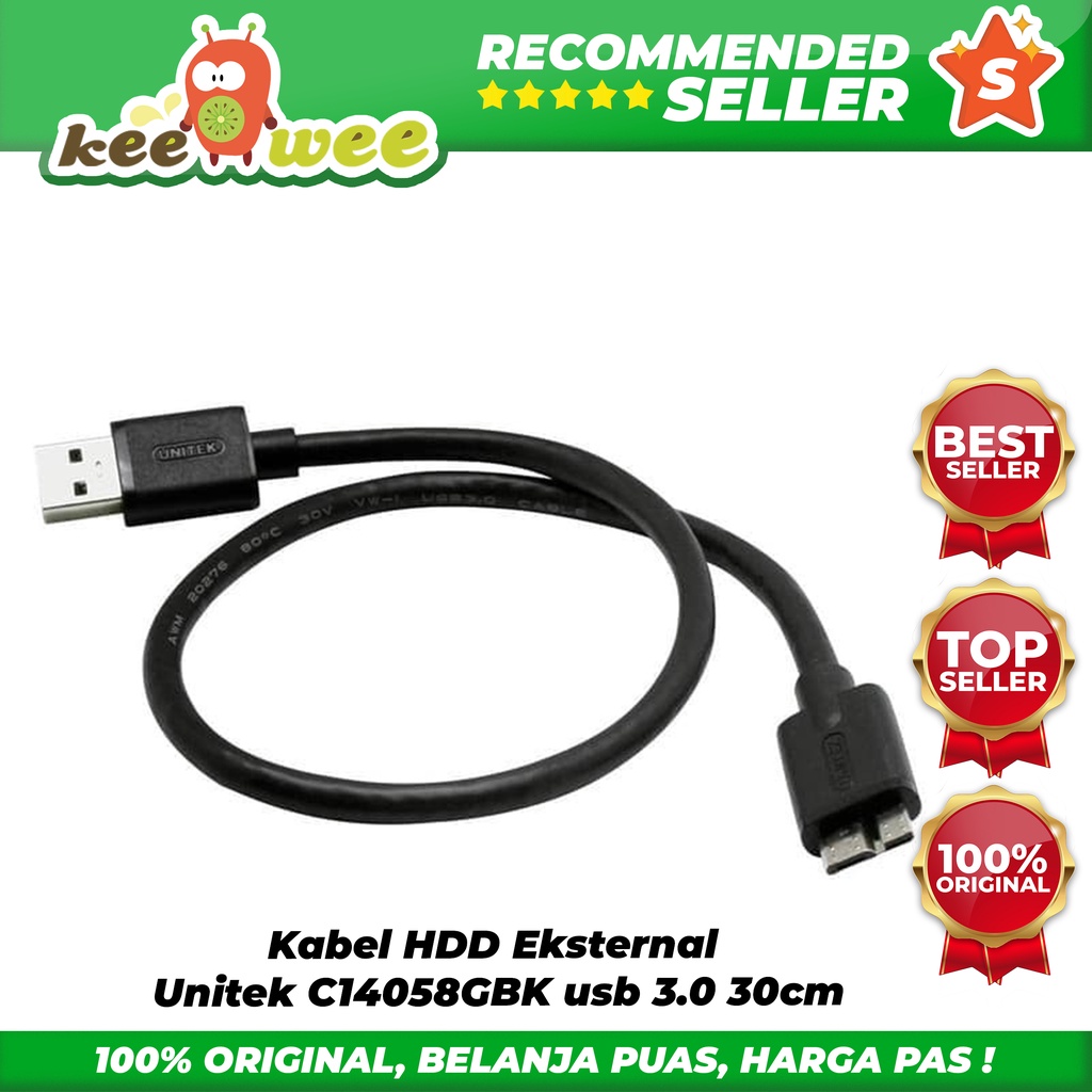 Jual Kabel HDD Eksternal Unitek C14058GBK usb 3.0 30cm | Shopee Indonesia