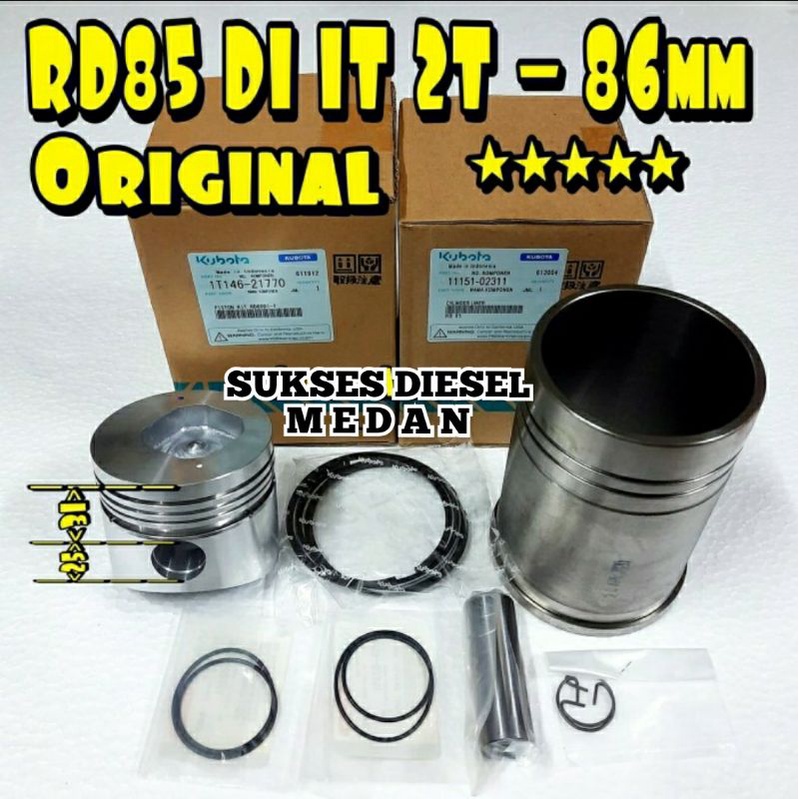 Jual RD85 DIT Piston Kit Assy With Ring Cylinder Liner Foring Poring Bambu Mesin Diesel Kubota ...