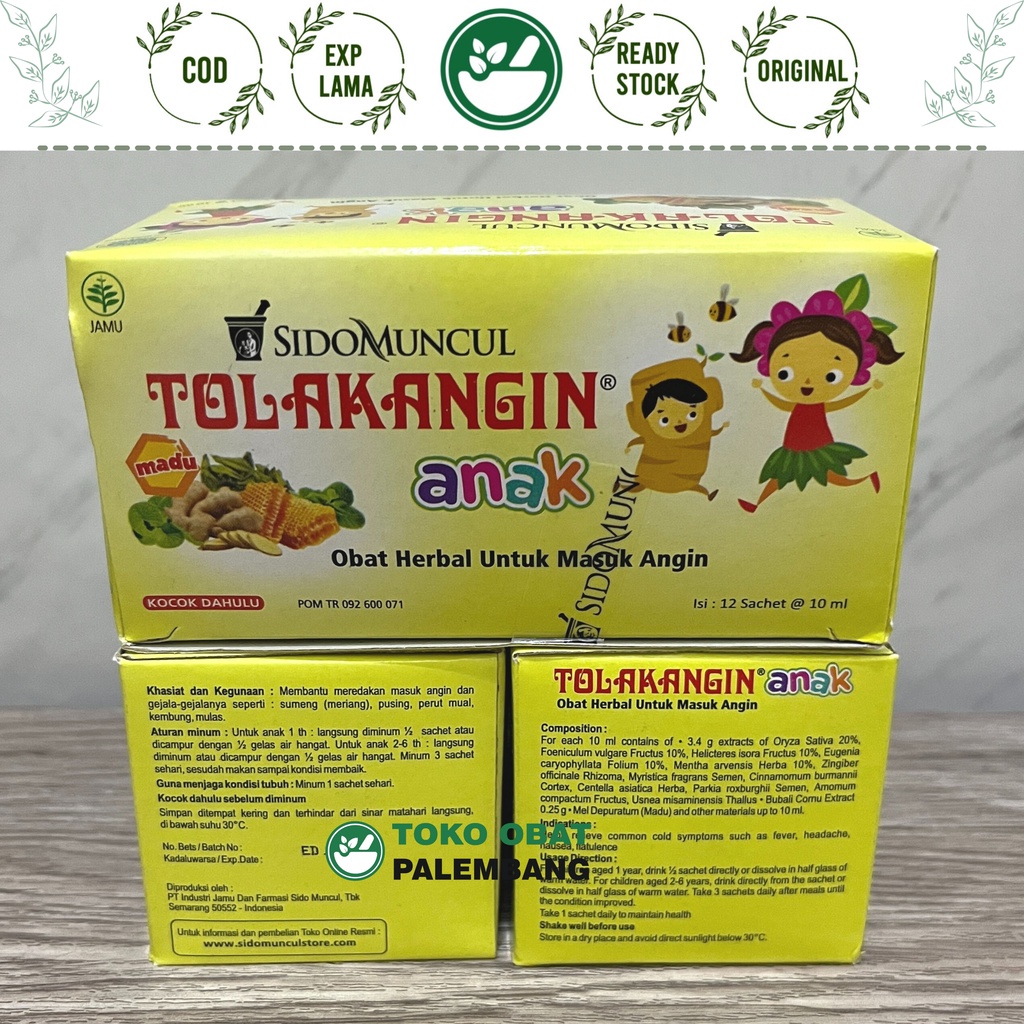 Jual TOLAK ANGIN ANAK + MADU SIDO MUNCUL 12 SACHET TOLAK ANGIN JUNIOR ...