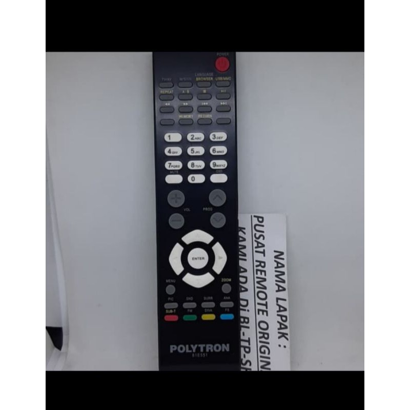 Jual REMOTE REMOT TV POLYTRON LED LCD SERI TV PLM OTIGINAL ASLI ...