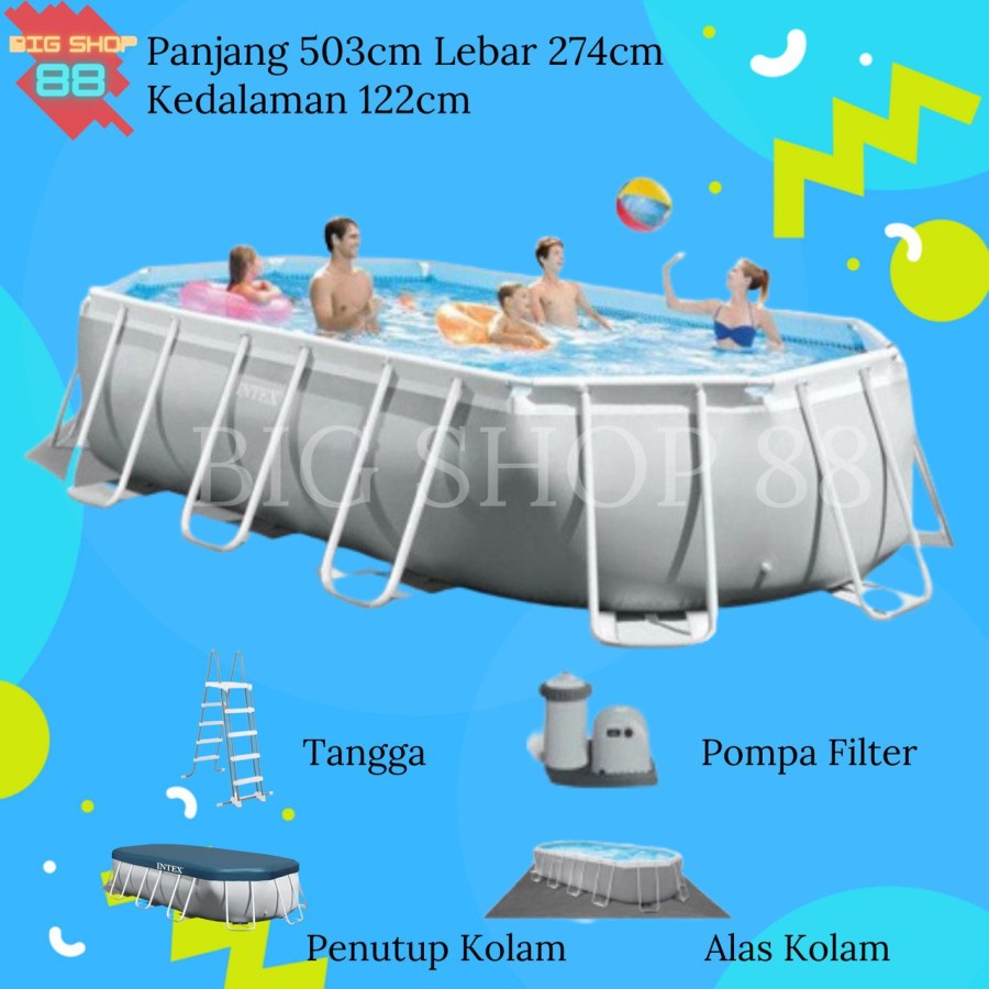 Jual Kolam Renang Intex Kolam Renang Keluarga Portable Prism Frame Oval ...