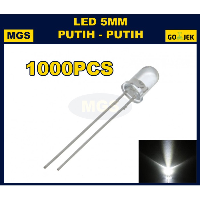 Jual 1000PCS LED 5mm P-Putih | Shopee Indonesia
