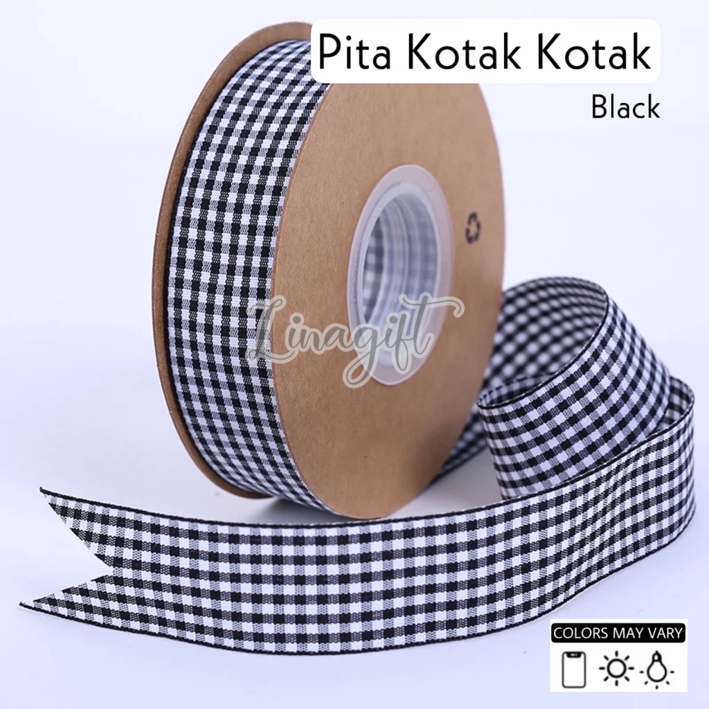Jual ( 3 Meter ) PLAID RIBBON - PITA KAIN KOTAK KOTAK 0.5 / 1 IN / 1.5 ...