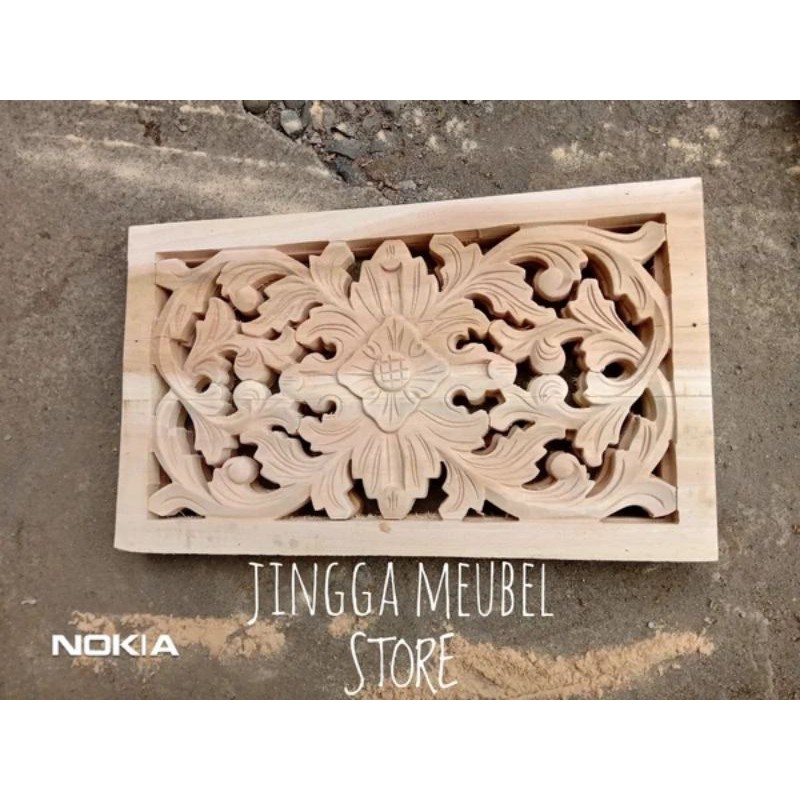 Jual 30x50cm Ornamen Kayu Ornamen Ukir Ukiran tempel ukiran kayu loster ...