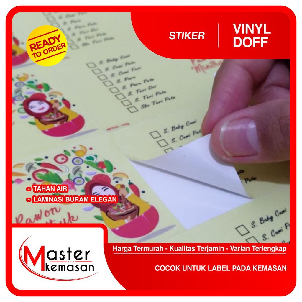 Jual CETAK STIKER CROMO VINYL A3 DOFF ATAU GLOSSY (PRINT & CUT ...