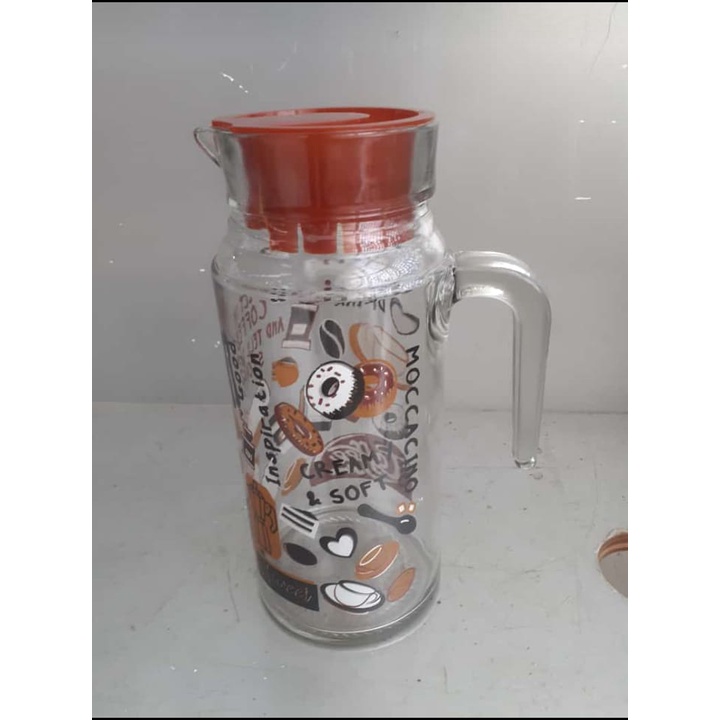 Jual Souvenir Teko Kaca Pitcher Set Cantik Drink Set Gelas Kaca Unik ...